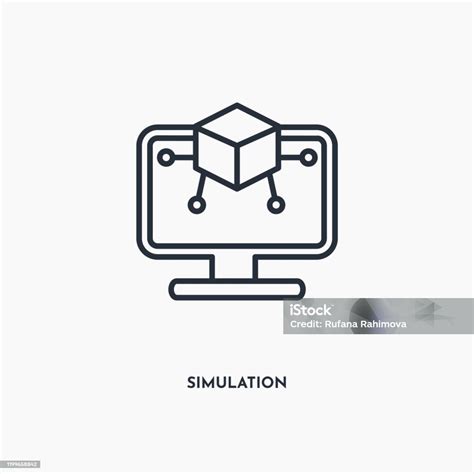 Simulation Outline Icon Simple Linear Element Illustration Isolated