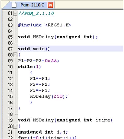 8051 Microcontroller Tutorial 2110 Toggling All Port Pins Code