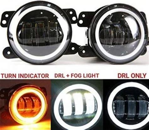 Drl Led Fog Lamp With Park And Indicator Car Traveller Jeep 12v At ₹ 900 Piece In Kollam