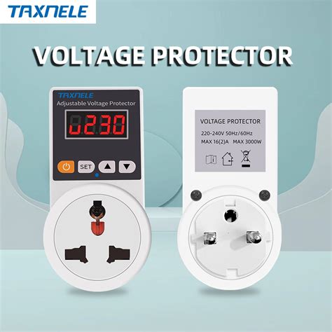 AC 220V 16A Automatic Voltage Protector Socket Adjustable EU Plug Voltage Safe Refrigerator