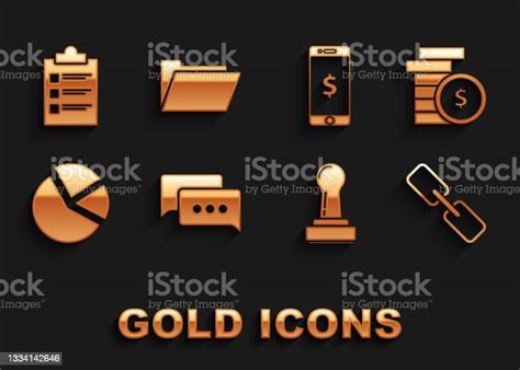 설정 음성 거품 채팅 달러 기호와 동전 돈 체인 링크 스탬프 파이 차트 인포 그래픽 스마트 폰 클립 보드 체크 리스트 및 문서 폴더 아이콘 벡터 Brand Name