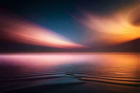A Sunset Over The Ocean With A Long Exposure Ai Generated 34257369