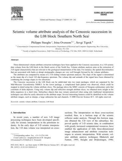 Seismic Volume Attribute Analysis Of The Cenozoic Csdms