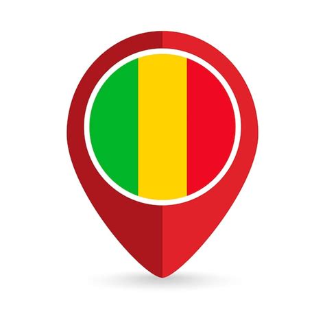 Premium Vector Map Pointer With Contry Mali Mali Flag Vector Illustration
