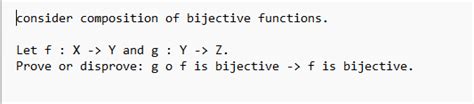 Solved Consider Composition Of Bijective Functions Let F XY Chegg Com