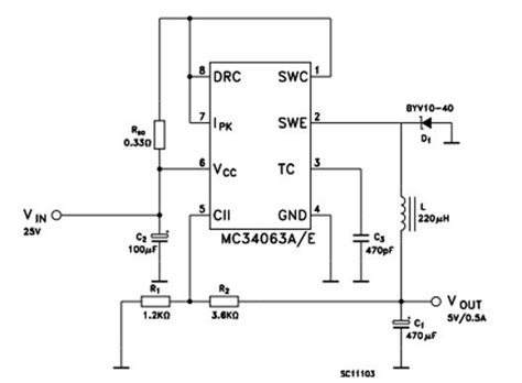 Mc34063a Pinout Example Circuits Datasheet Applications Features