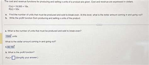 Solved The Cost And Revenue Functions For Producing And Chegg Com