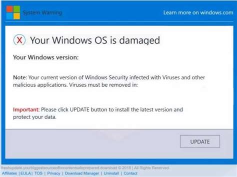 Your Windows OS Is Damaged Fake Pop Up Scam How To Remove It
