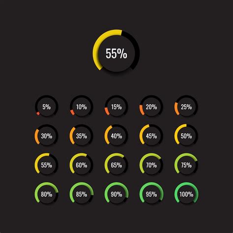 Premium Vector Infographic Piechart Set Template With Multicolor