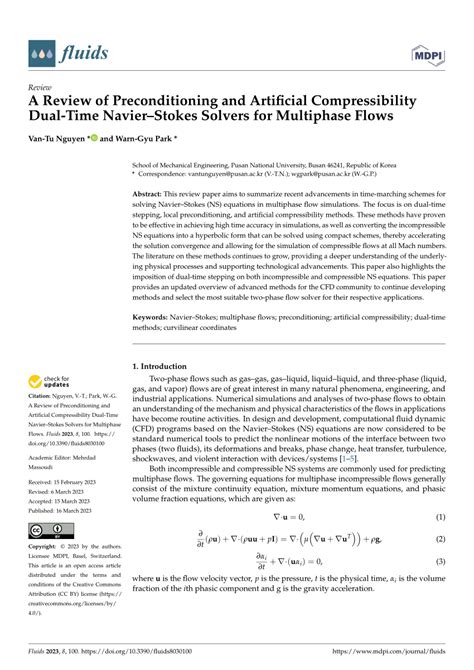Pdf A Review Of Preconditioning And Artificial Compressibility Dual Time Navier Stokes Solvers