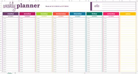 Basic Weekly Planner Excel Template Savvy Spreadsheets Inside Excel