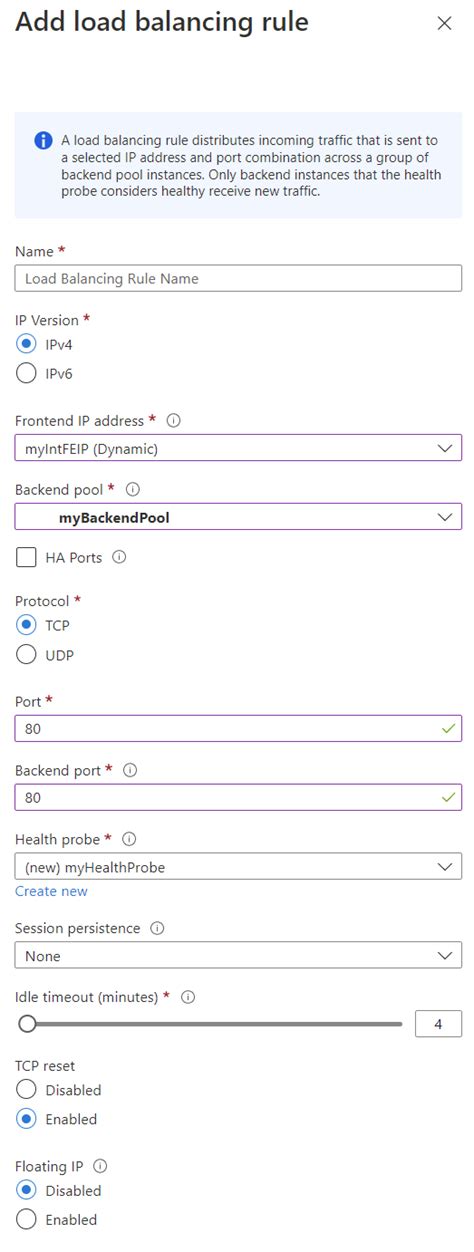Azure Load Balancer Portal Settings Microsoft Learn