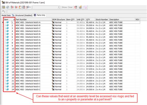 Solved Accessing Item Number Values At Assembly Level Autodesk Community