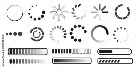 Set Of Vector Loading Icons Loading Bar Progress Icon Download