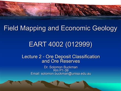 Ore Deposit Classification 1 Ppt