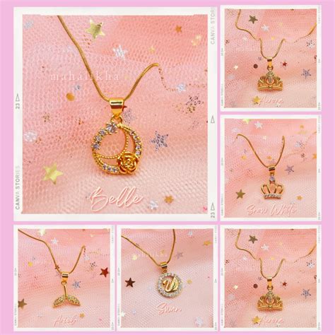 Disney Princess Tiara Necklace With Free Box 18k Goldplated Tala By