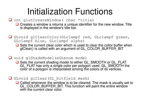 Ppt Simple Basic Examples And Skeleton Programs For Opengl Powerpoint