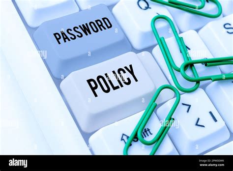Hand Writing Sign Password Policy Internet Concept First Line Of Protection Against Any
