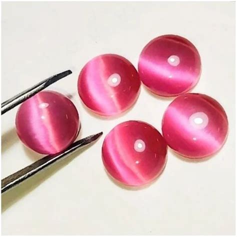 Pink Round Shaped Cat Eye Gemstone At ₹ 259carat Cats Eye Stone In