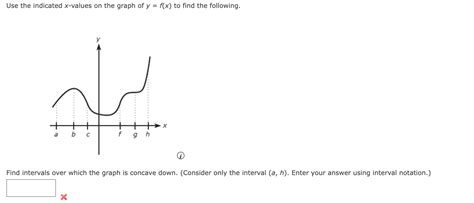 solved use the indicated x values on the graph of y f x to