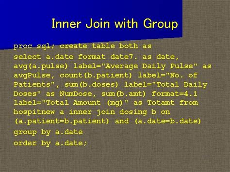 Chapter 3 Combining Tables Horizontally Using Proc Sql