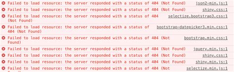 Shiny Server Cannot Find Default Css And Js Files Of Shiny Shiny