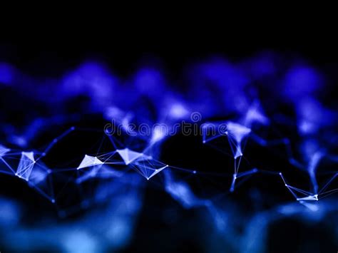 3d Abstract Network Communications Background With Plexus Design Stock Illustration