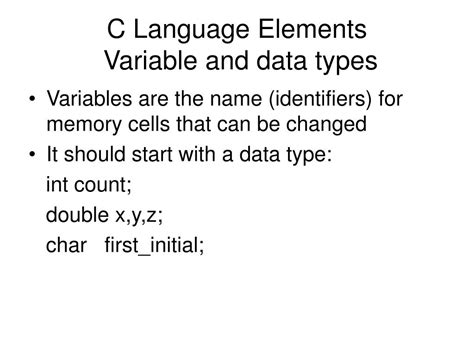Ppt C Language Elements Preprocessor Directives Powerpoint