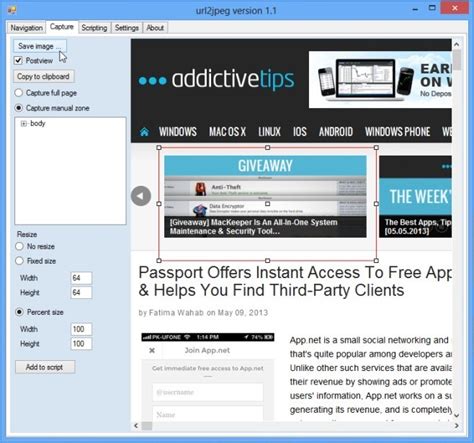 batch snap screenshots of entire webpages select regions or html tags
