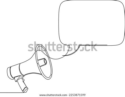 Continuous Single Line Drawing Megaphone Speech Stock Vector Royalty Free 2253871599
