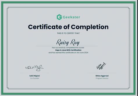 Raisy Roy On Linkedin Im Excited To Share That Ive Earned A New Certification In Javageekster