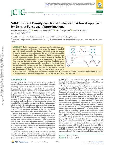 Pdf Self Consistent Density Functional Embedding A Novel Approach
