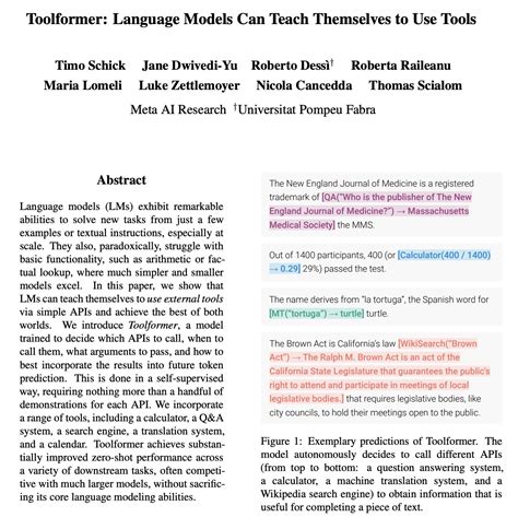 Jay Hack On Twitter My Thoughts On Toolformer Imo The Most Important Paper In The Past Few