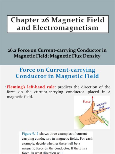 262 Force On Current Carrying Conductor In Magnetic Filed Magnetic