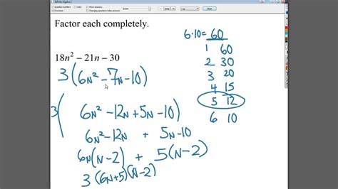 Factoring By Grouping Quadratics Ax 2 Bx C Youtube