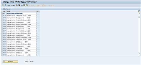 Kot2opa Sap Tcode Order Types For Internal Orders