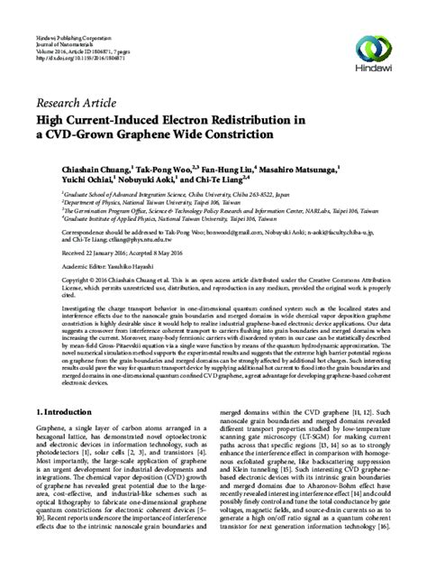 Pdf High Current Induced Electron Redistribution In A Cvd Grown