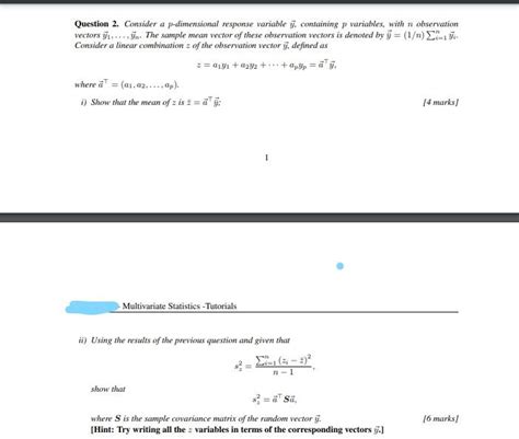 Solved Question Consider A P Dimensional Response Chegg