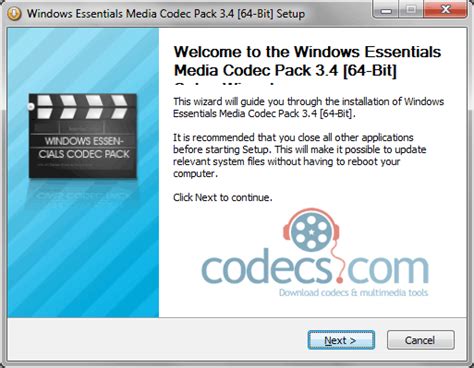 Screenshots For Windows Essentials Codec Pack