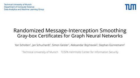 randomized message interception smoothing gray box certificates for graph neural networks youtube