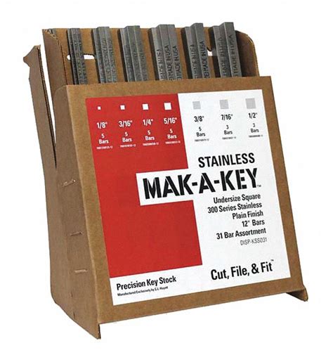 Inch Straight Key Stock Assortment Key Stock Assortment Inch 31 Pcs