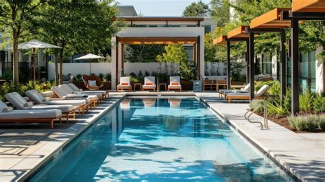 Premium Photo Dive Into Relaxation Our Pool Image Showcases Crystalclear Waters Inviting Sun