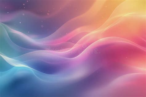 Colorful Abstract Waves Blend Together In Soft Gradients For A Mesmerizing Visual Effect Stock