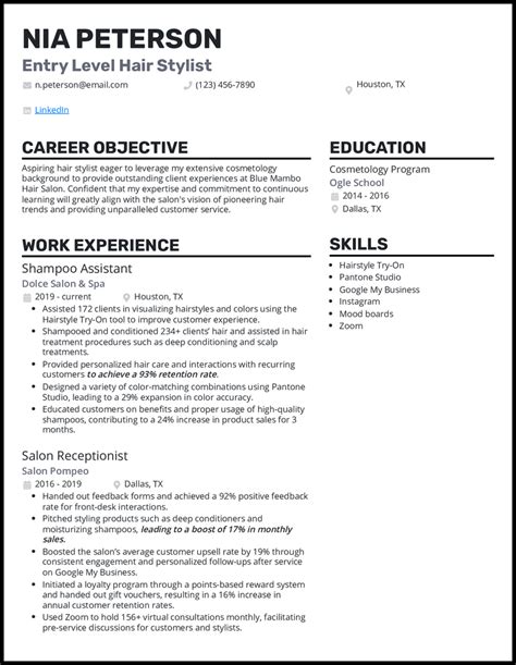 11 Hair Stylist Resume Examples [and Templates]