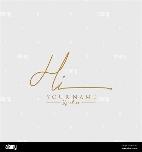 Hi Signature Logo Template Stock Vector Image And Art Alamy