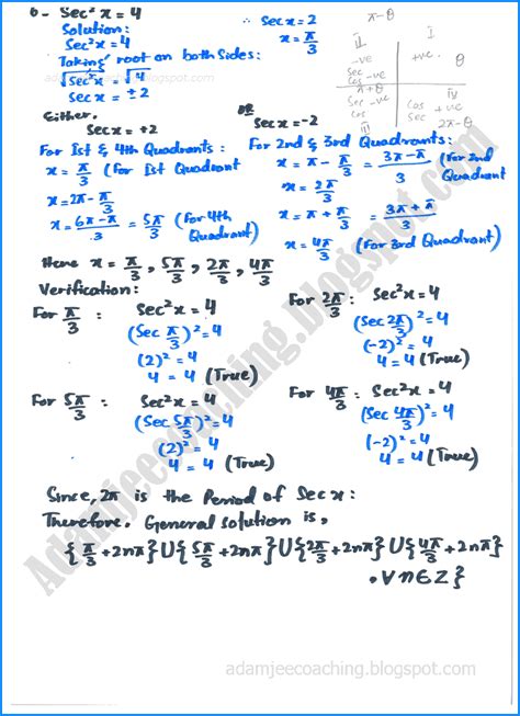 Adamjee Coaching Graphs Of Trigonometric And Inverse Trigonometric Functions Exercise 12 5