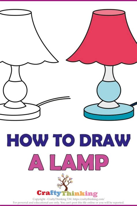 How To Draw A Lamp Step By Step With Free Lamp Printable Artofit