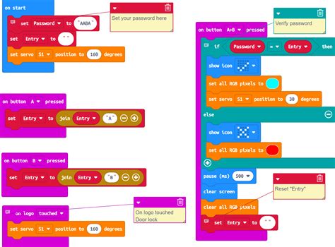 How To ตั้งค่ารหัสผ่านสำหรับล็อคประตูโดยใช้ Microbit