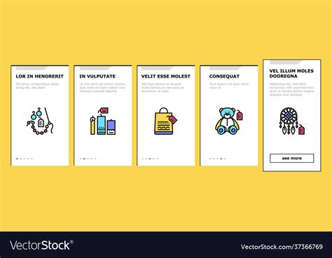 Diy Crafts Handmade Onboarding Icons Set Vector Image