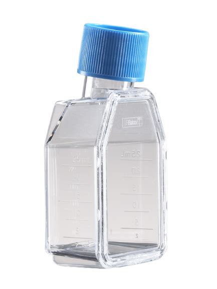 Falcon® 3107 125cm² Rectangular Canted Neck Cell Culture Flask With Blue Vented Screw Cap Hd Aksu
